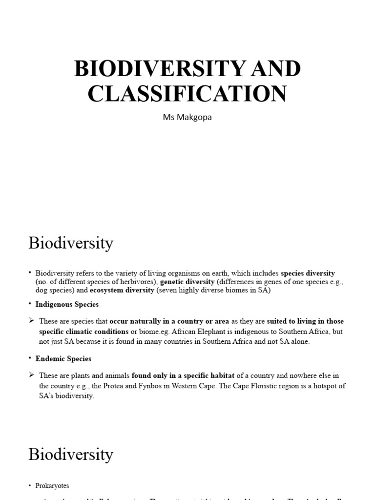 BIODIVERSITY AND CLASSIFICATION pp1 | PDF | Cell (Biology) | Eukaryotes