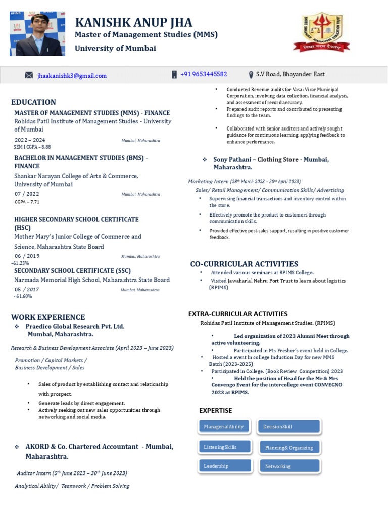 Kanishk Jha CV | PDF | Business Process | Economies