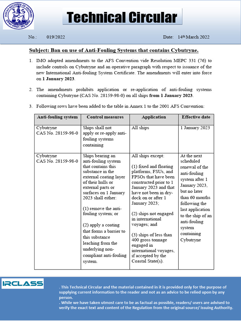 Technical-Circular-No019 AFS | PDF | Law