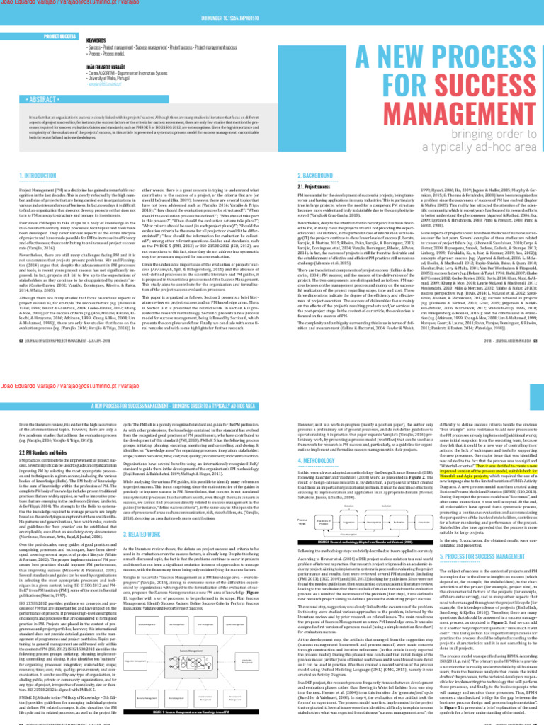 B2018 - VarajÃ o - A New Process SM | PDF | Methodology | Systems Theory
