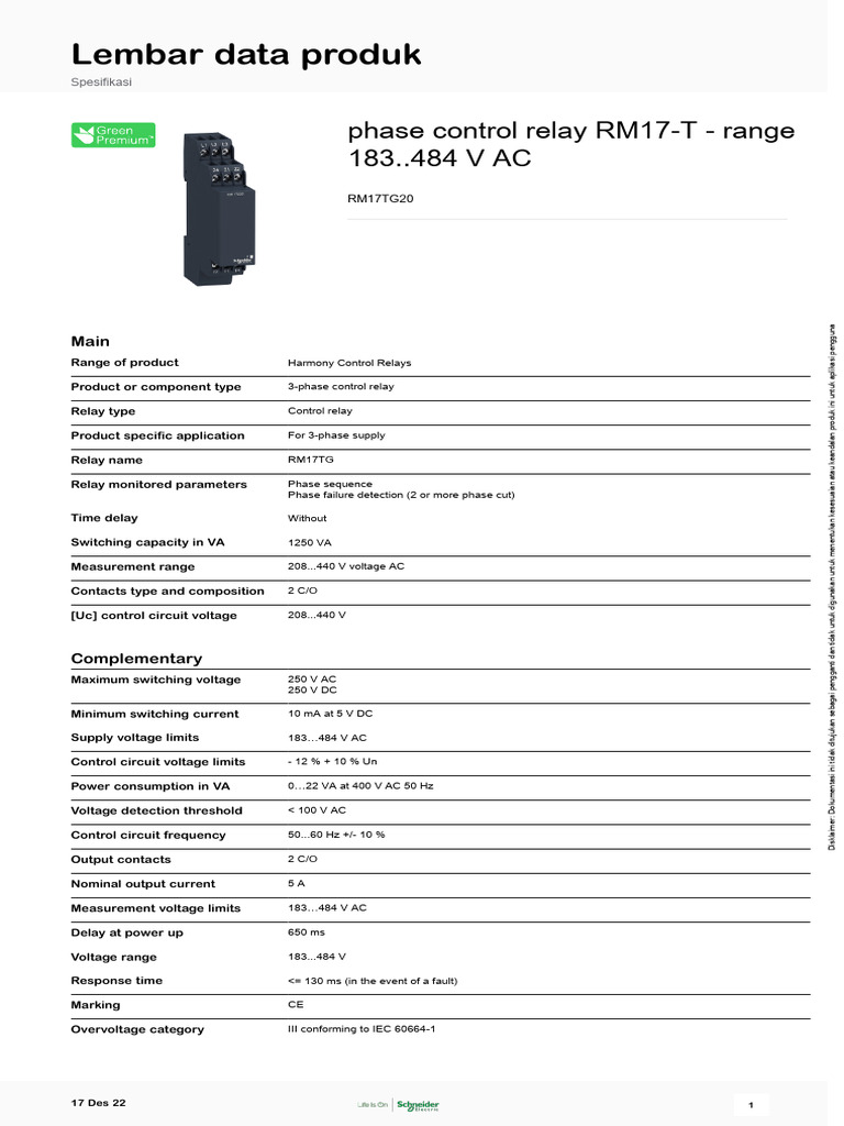 Zelio Control Relays - RM17TG20 | PDF | Relay | Alternating Current