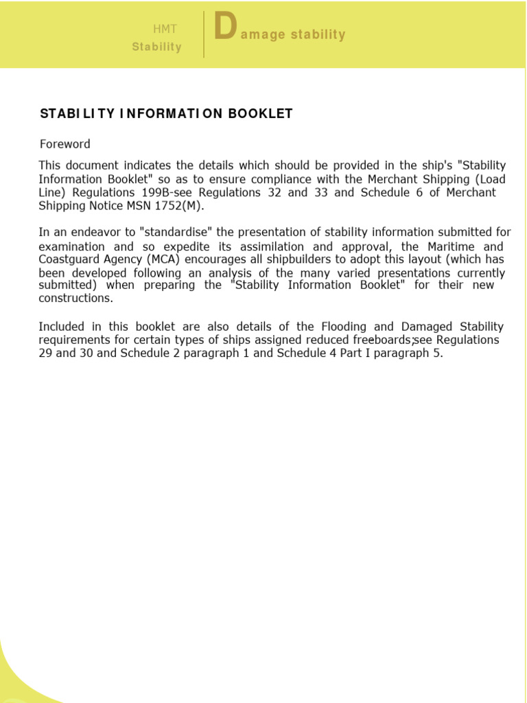 Stability Information Booklet Guidelines | PDF | Ships | Tonnage