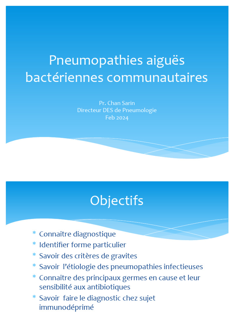Pneumopathies aiguës bactériennes | PDF | Pneumonie | Sciences de la santé