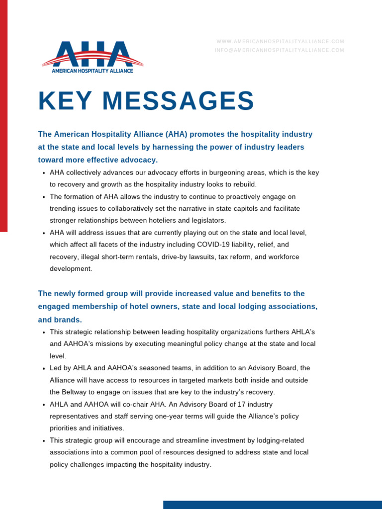 AHA Key Messages For Website | PDF | Taxes | Employment