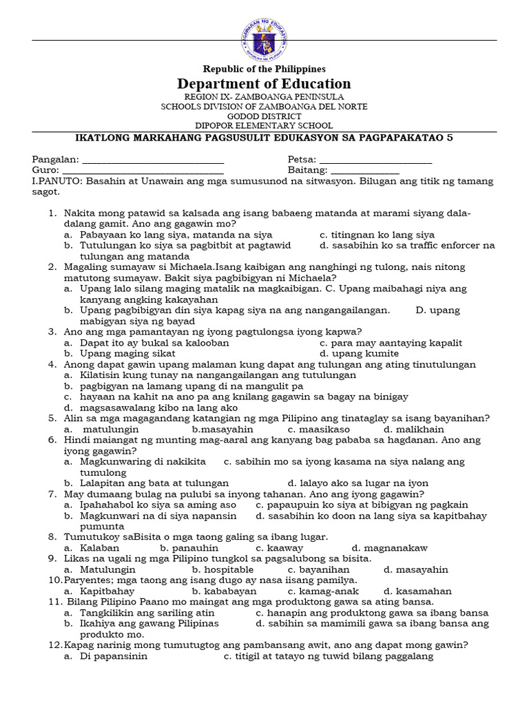 PT - Esp 5 - Q3 | PDF