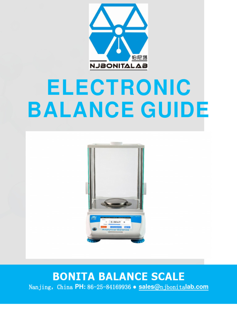 2022 BONITA BALANCE SCALE Lab Instrument Catalog | PDF | Weight | Backlight