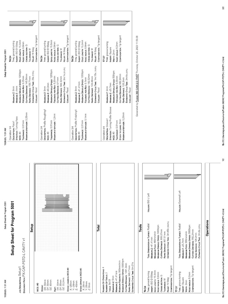 CNC Turning Sheet | PDF