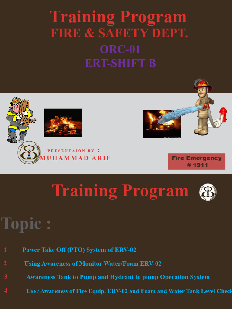 Fire Equipment Training for ERV-02 | PDF | Firefighting | Fire Engine