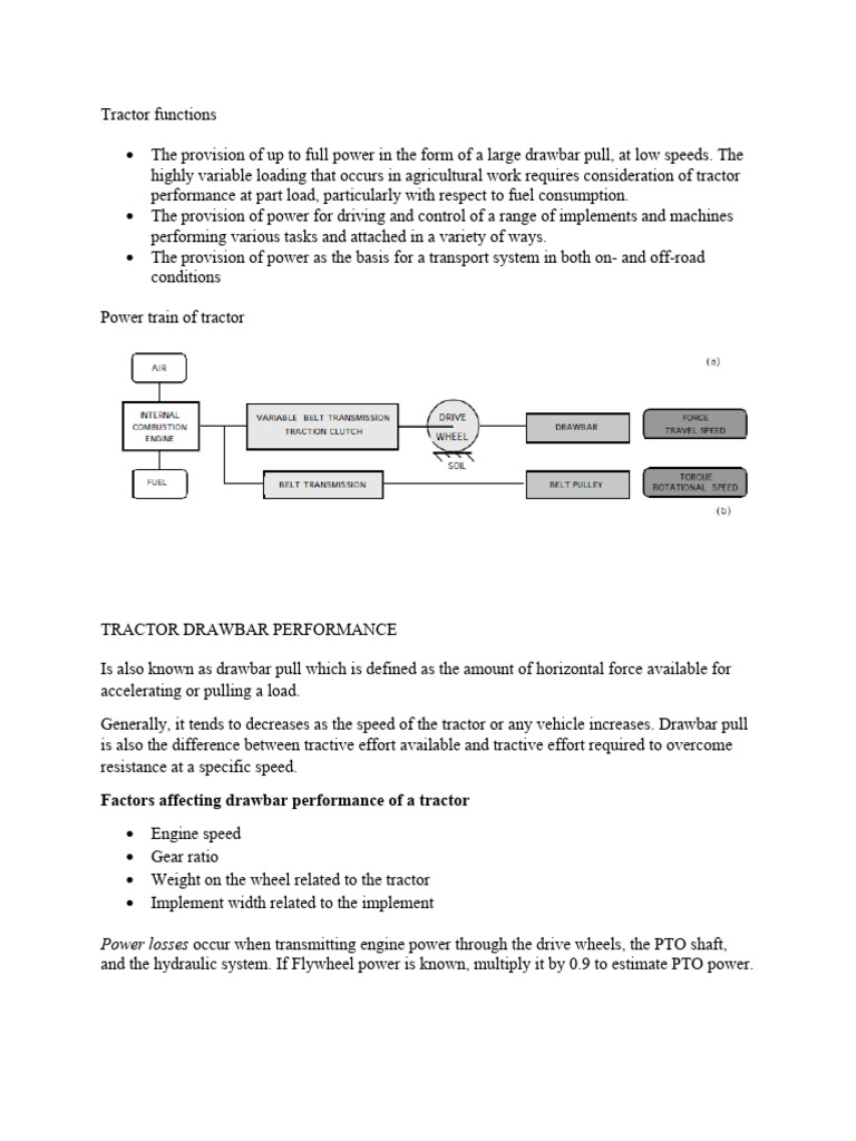 Tractor Drawbar Performance Pdf Tractor Machines