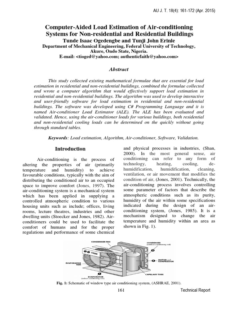 Computer Aided Load Estimation Algorithm | PDF | Air Conditioning | Window Computer Aided Load Estimation Algorithm | PDF | Air Conditioning | Window