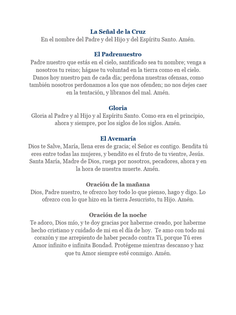 Oraciones Catolicas Basicas | PDF | María, madre de Jesús | orador del ...