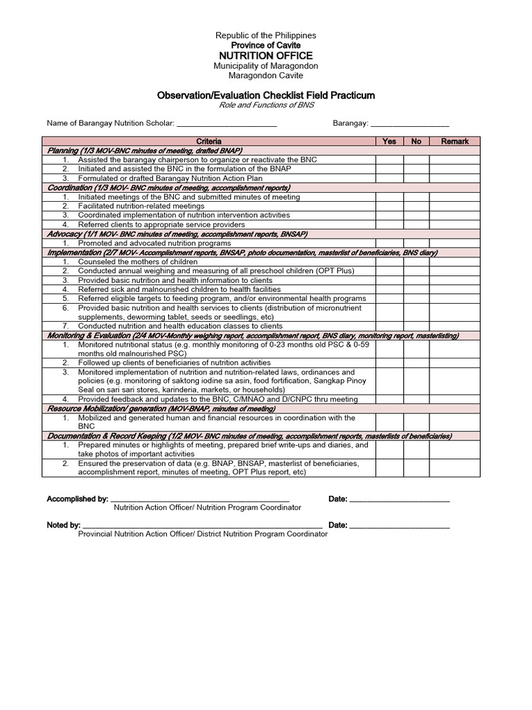 Practicum Checklist | PDF | Weight | Weighing Scale