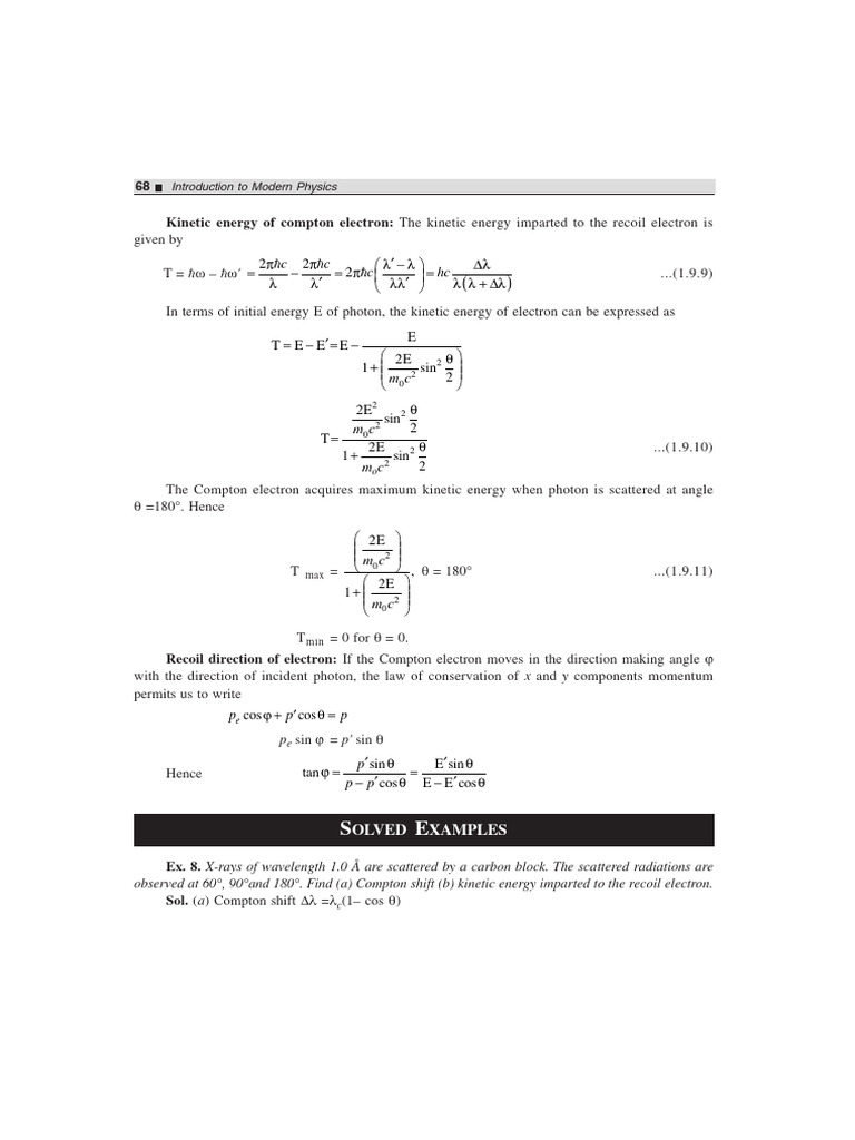 Compton. Effect Problems by RB Singh | PDF | Electronvolt | Electron