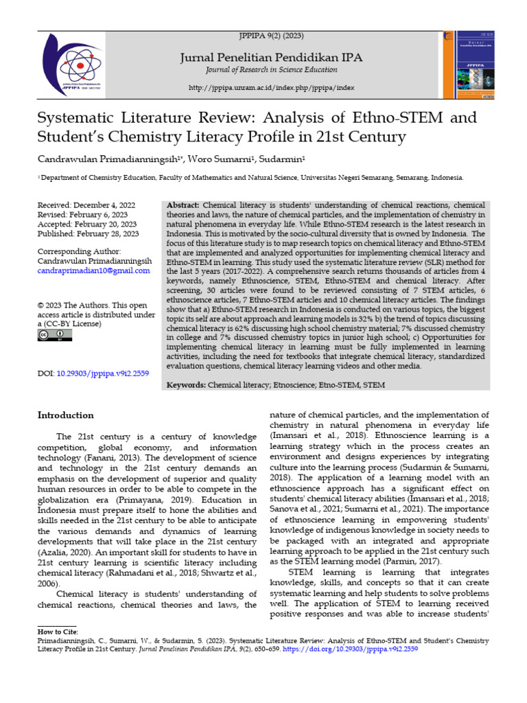 Contoh Artikel Literature Review | PDF | Literacy | Learning