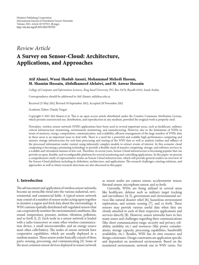 Sensor Cloud In Iot Pdf Cloud Computing Wireless Sensor Network