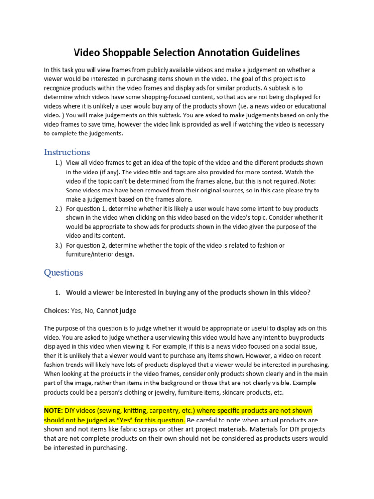 Video Shoppable Annotation | PDF | Fashion | Video