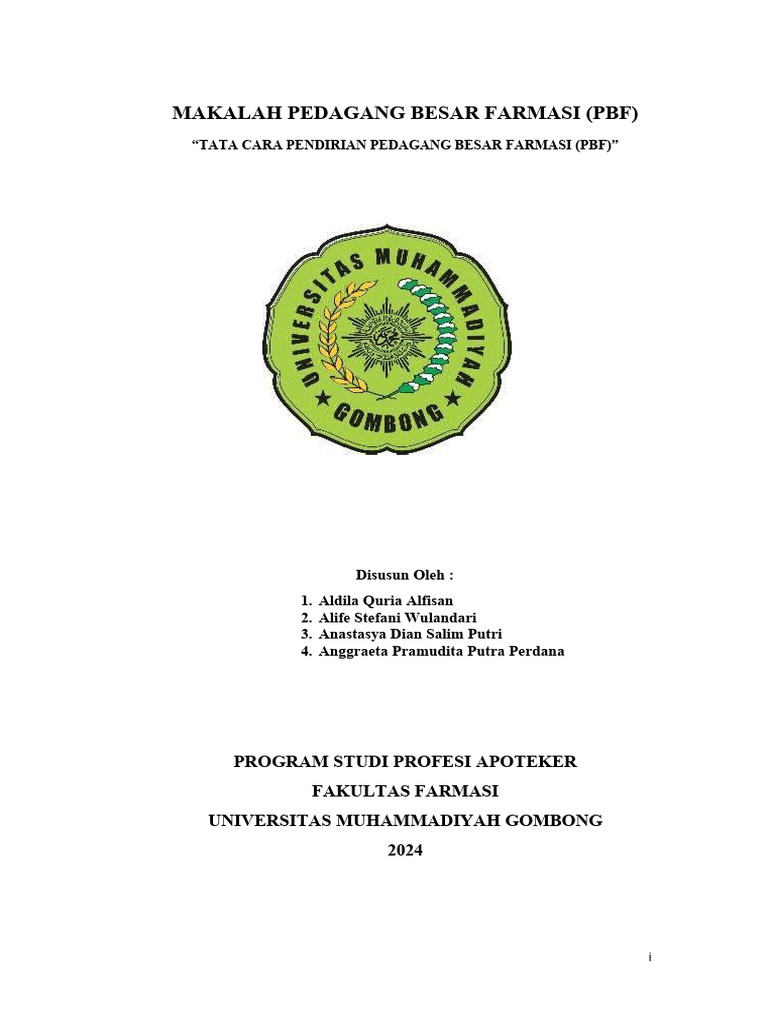 Tata Cara Pendirian PBF di Indonesia | PDF