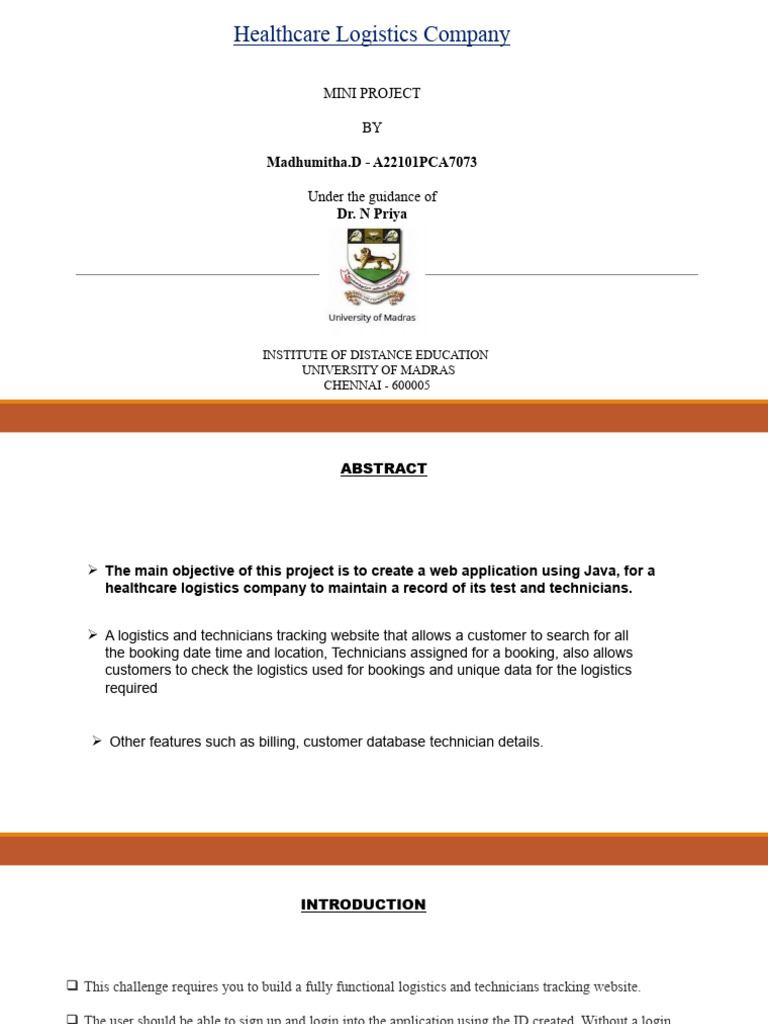 Healthcare Logistics Company | PDF | Databases | Logistics