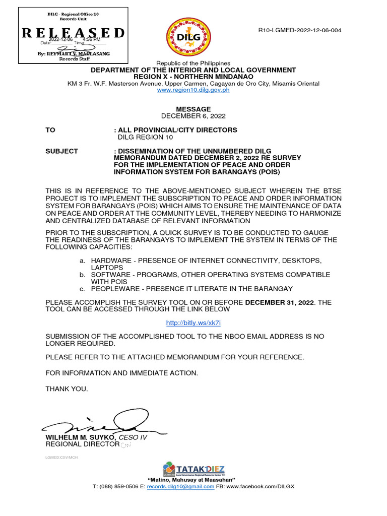 Barangay Peace and Order (POIS) | PDF | Information Science ...