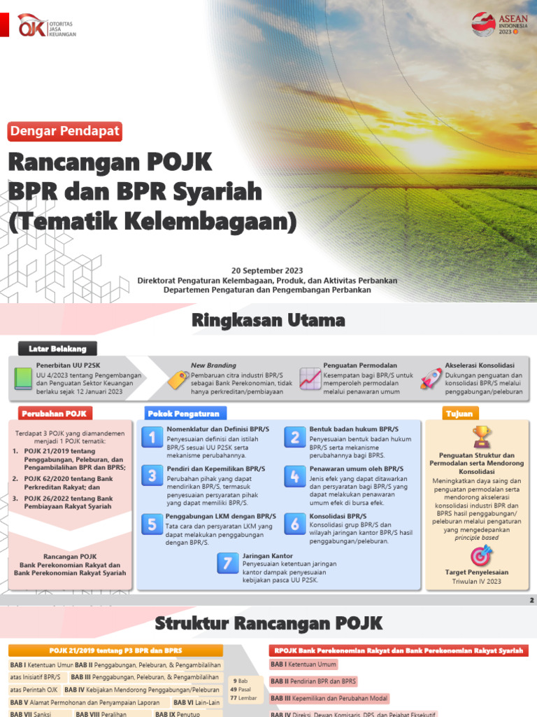 RDP RPOJK BPR Dan BPRS (Tematik Kelembagaan) 20092023 - S | PDF RDP RPOJK BPR Dan BPRS (Tematik Kelembagaan) 20092023 - S | PDF