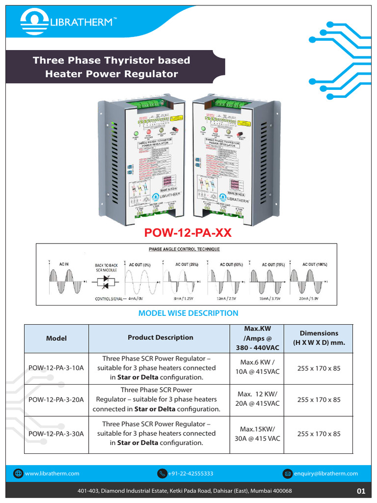 Three Phase Thyristor Power Controller Pow 12 Pa CL | PDF | Alternating ... Three Phase Thyristor Power Controller Pow 12 Pa CL | PDF | Alternating ...