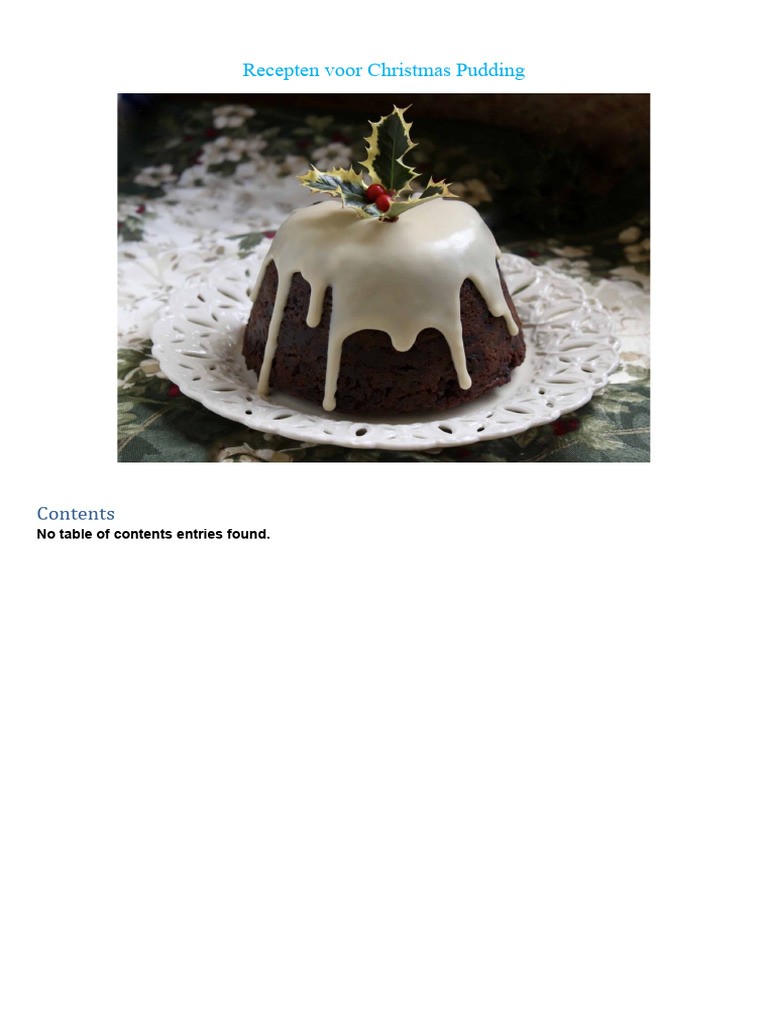 Recepten voor Christmas Pudding | PDF