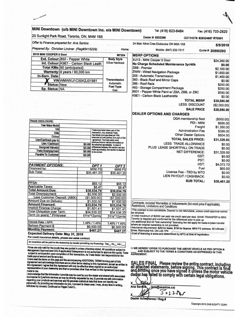 Ana Car Details | PDF