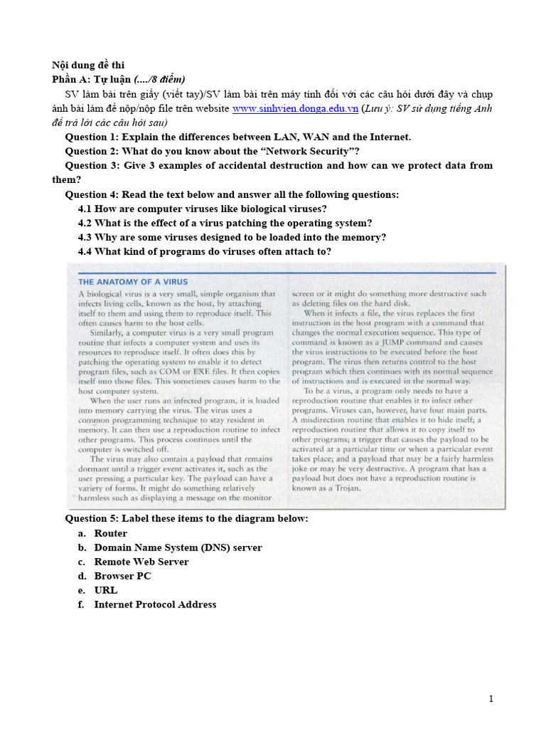 Đề thi - KTHP TACN IT - 1 - Template | PDF