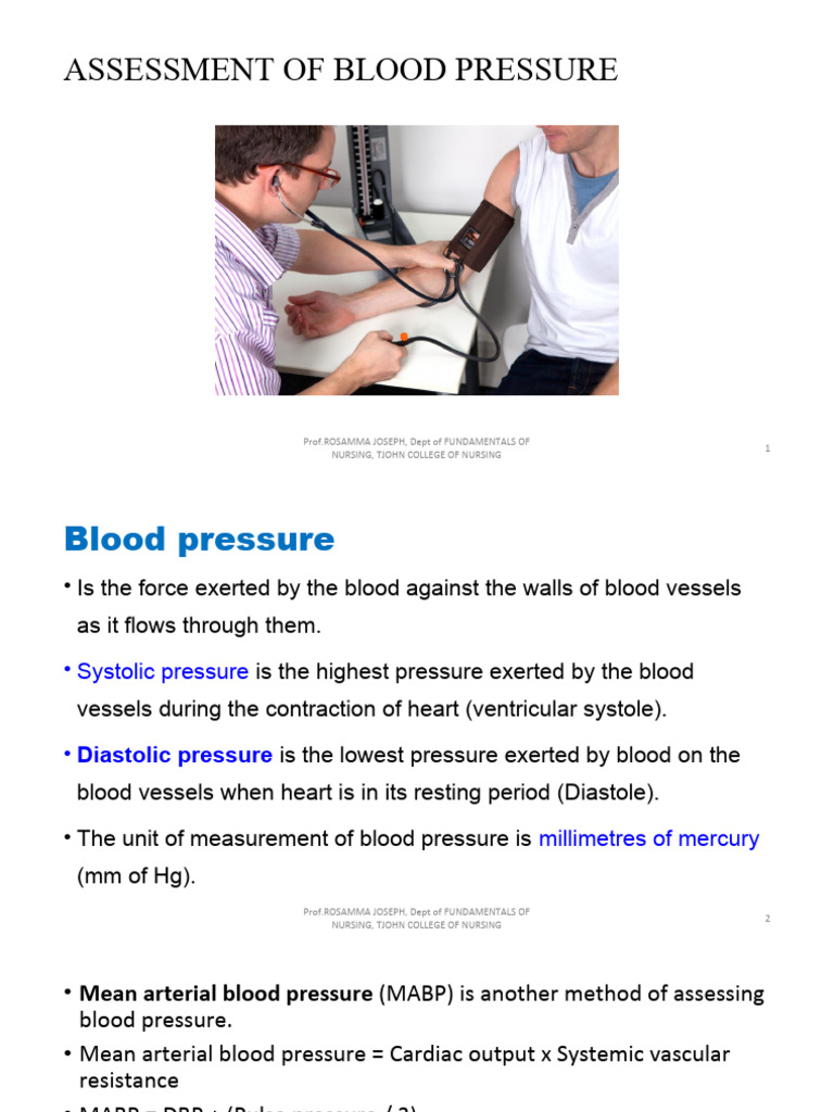 Vital Signs - Blood Pressure | PDF