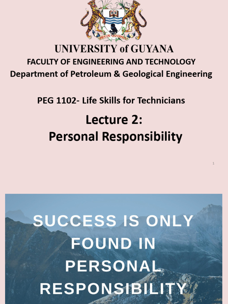 02 Personal Responsibility | PDF | Self Esteem | Behavioural Sciences