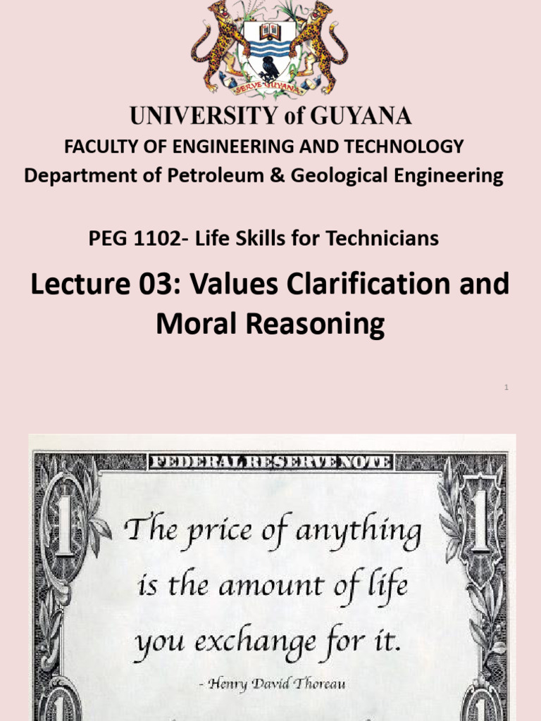 03 Values Clarification and Moral Reasoning | PDF | Reason | Morality