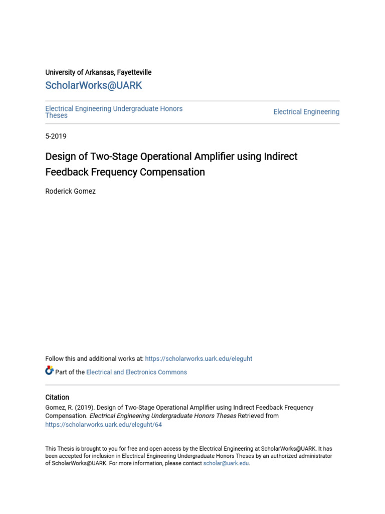 Design of Two-Stage Operational Amplifier using Indirect Feedback | PDF ...