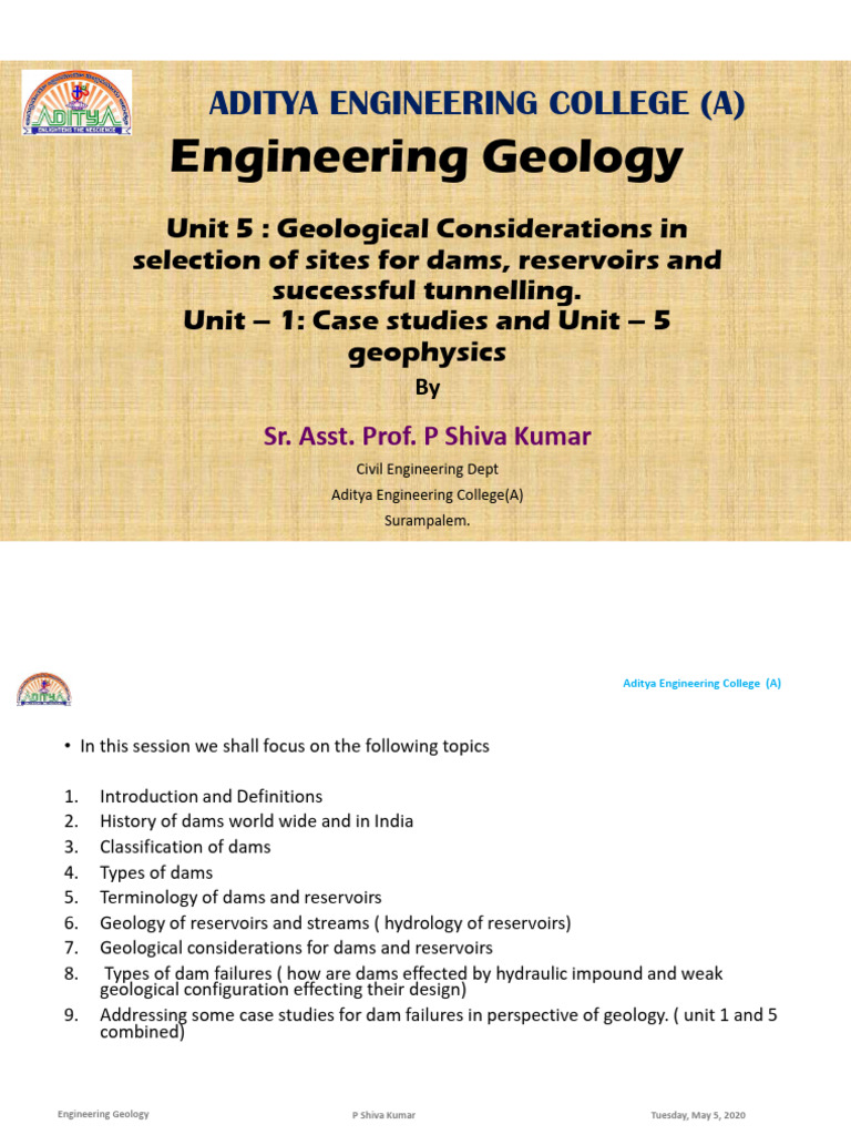 Engineering Geology Unit 5 | PDF