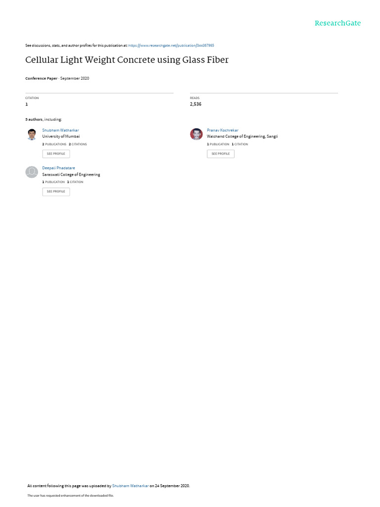 19.cellular Light Weight Concrete Using Glass Fiber | PDF | Concrete ...