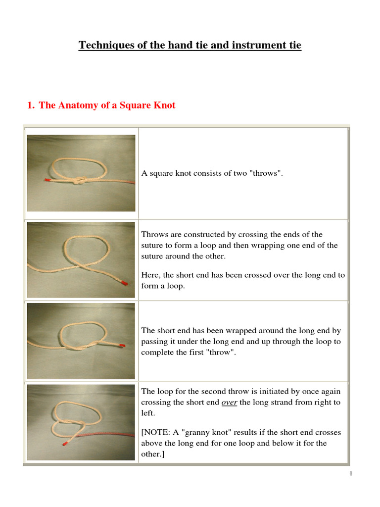 Hand Tie and Instrument Tie | PDF | Surgical Suture | Knot