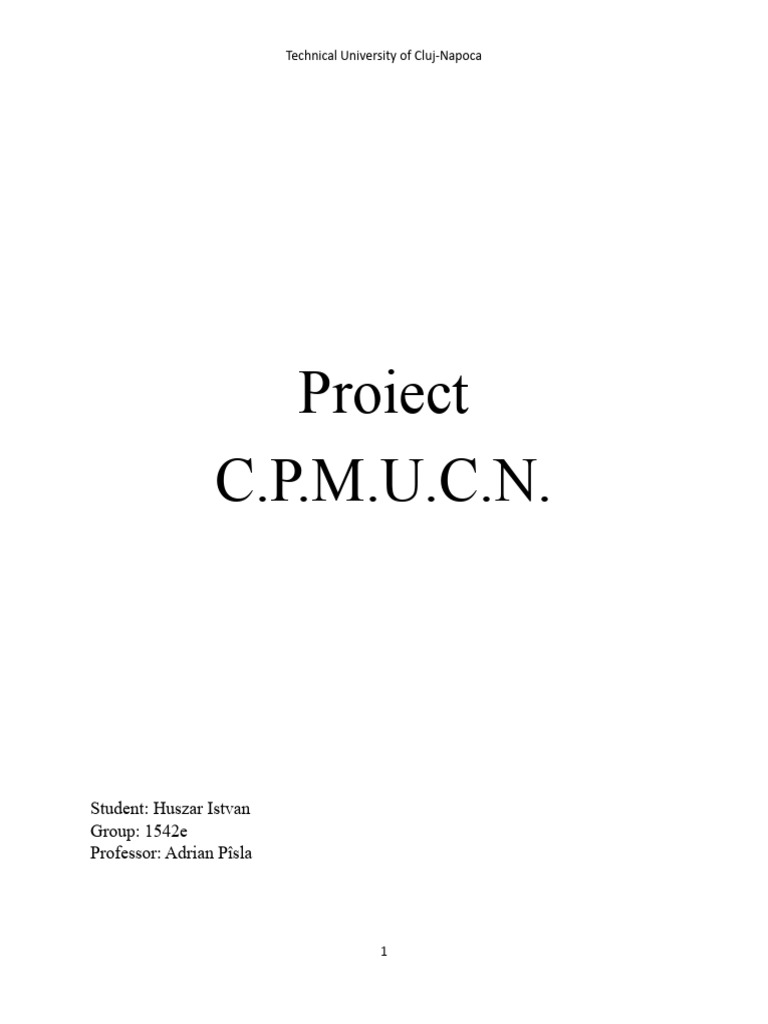 Proiect CPMUCN | PDF | Numerical Control | Mechanical Engineering
