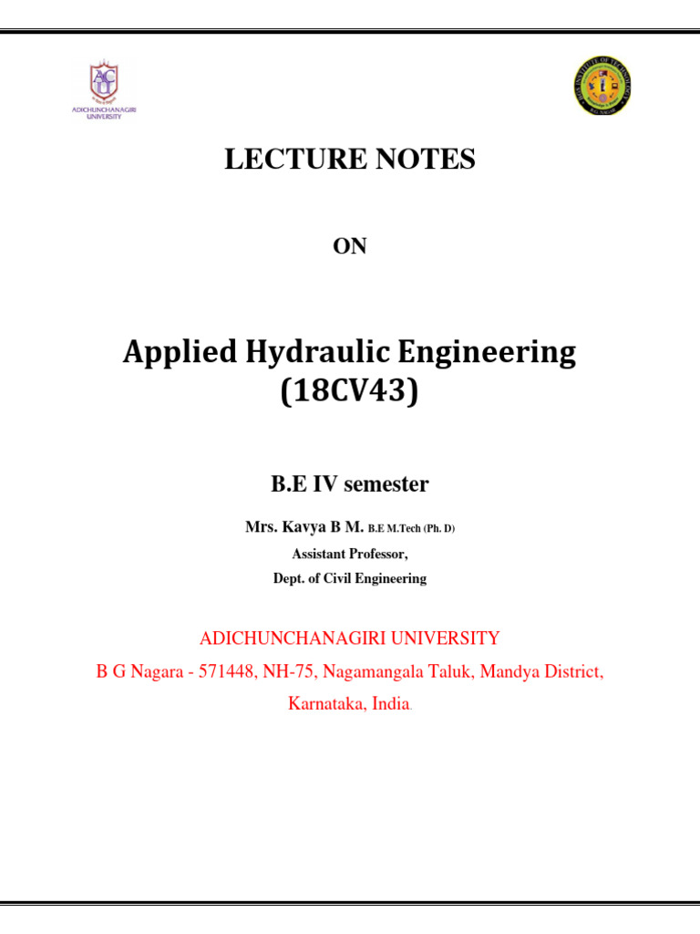 Hydraulics | PDF | Fluid Dynamics | Momentum