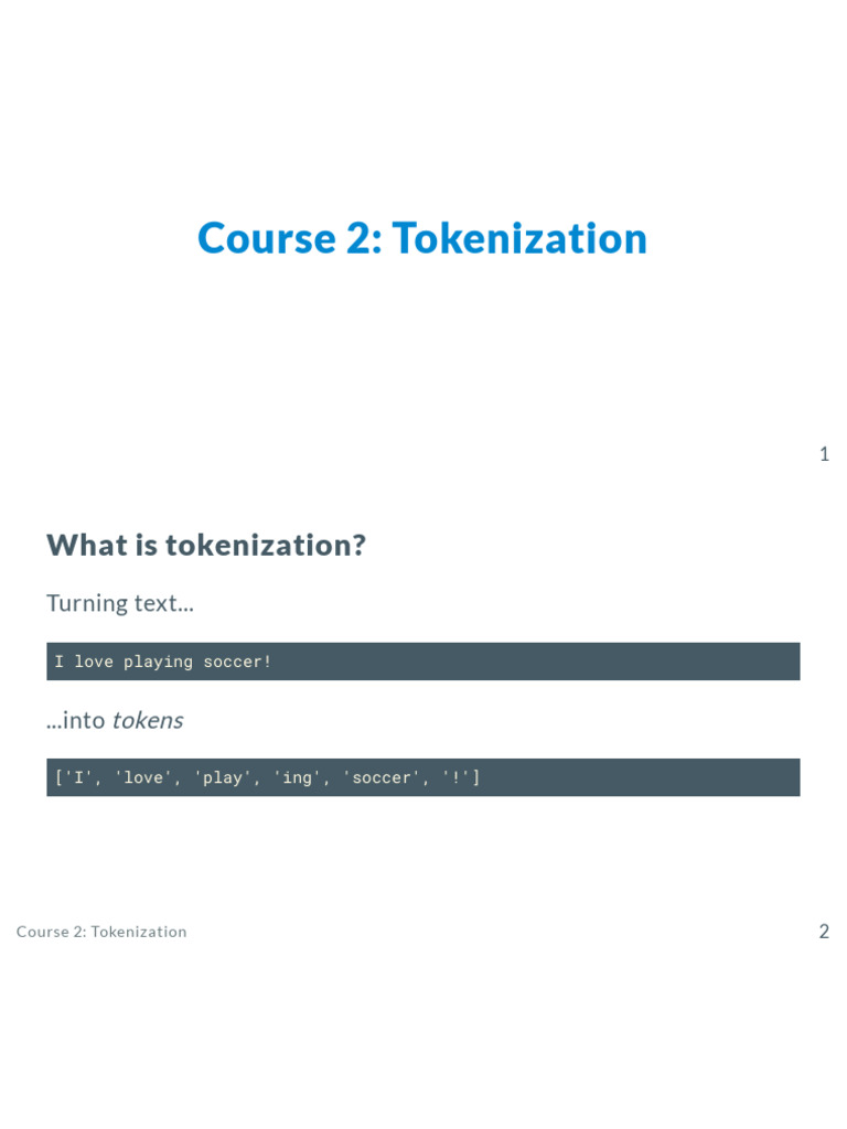 Course2 Tokenization | PDF | Computer Programming | Cybernetics
