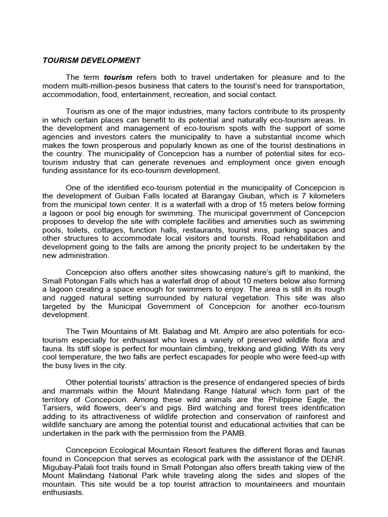 Tourism Development | PDF