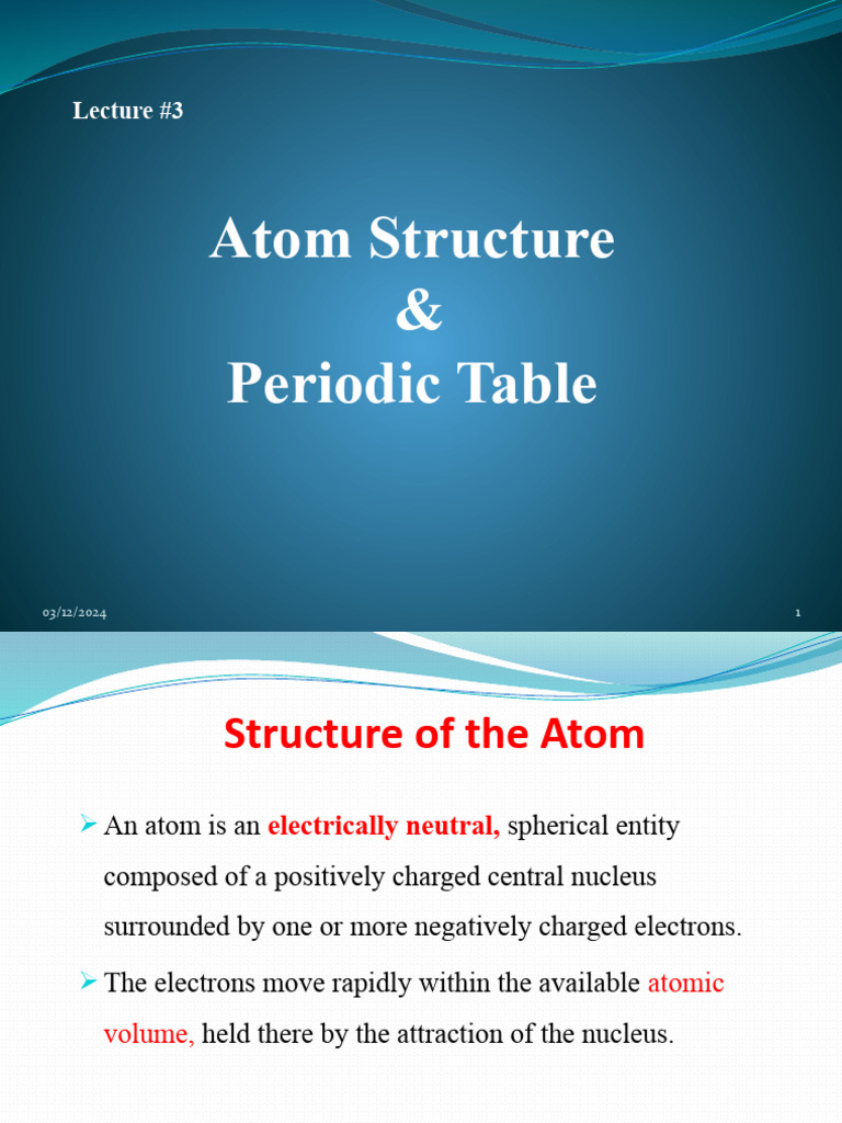 Atom Structure & Periodic Table | PDF | Atoms | Atomic Nucleus