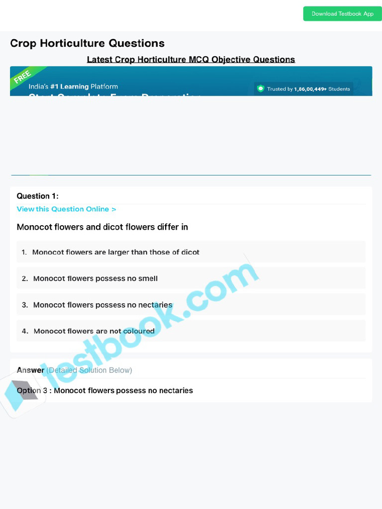 Horticulture MCQ | PDF