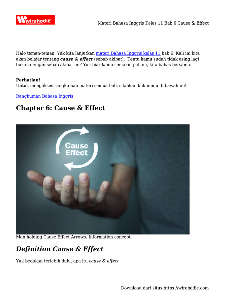Materi Bahasa Inggris Kelas 11 Bab 6 Cause & Effect | PDF