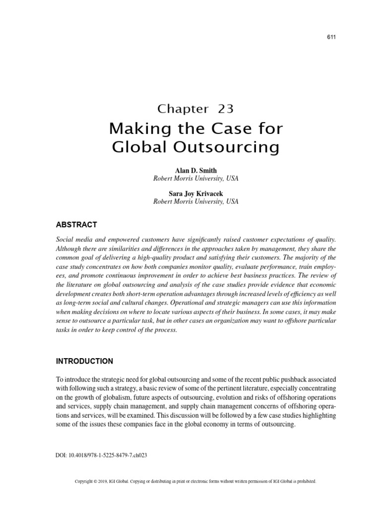 Making-the-Case-for-Global-Outsourcing CHAPTER 23 | PDF | Outsourcing | Offshoring