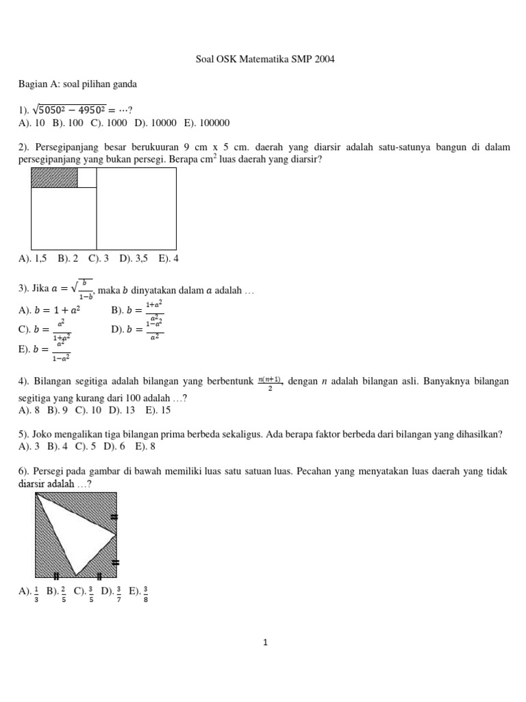 Soal OSK Matematika SMP 2004 | PDF