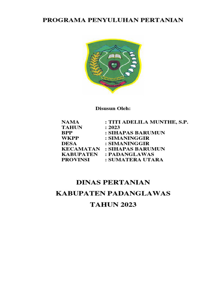 Programa Penyuluhan Pertanian Desa 2023 | PDF | Karier & Perkembangan | Bisnis