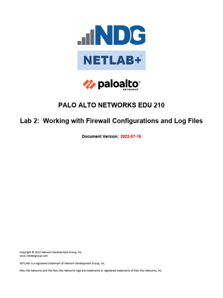 Lab 2 Working With Firewall Configurations and Log Files | PDF | Firewall (Computing) | World ...