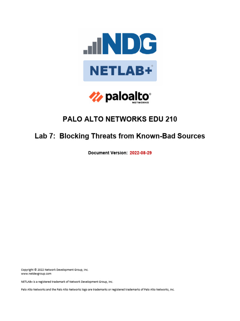 Lab 7 Blocking Threats From Known-Bad Sources | PDF | World Wide Web ...