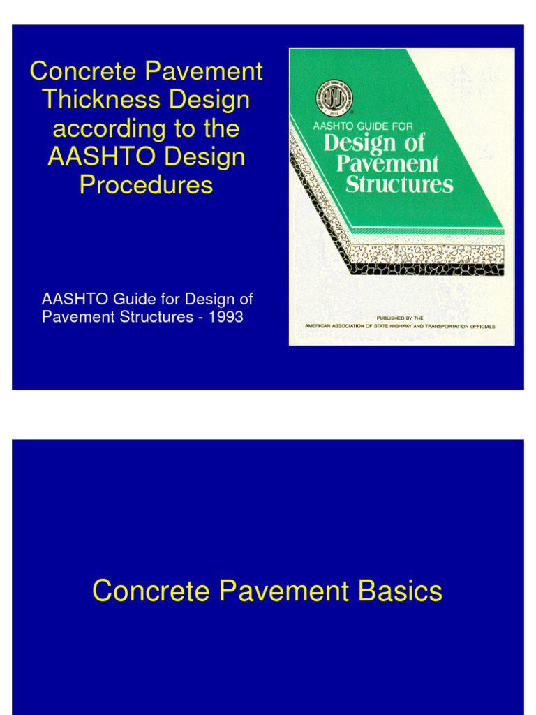 Concrete Pavement Thickness Design According To The AASHTO D | Download ...