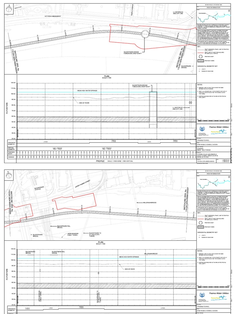 Tunnel Plan and Profile Main Tunnel - Sheets 26-30 of 40 | PDF ...
