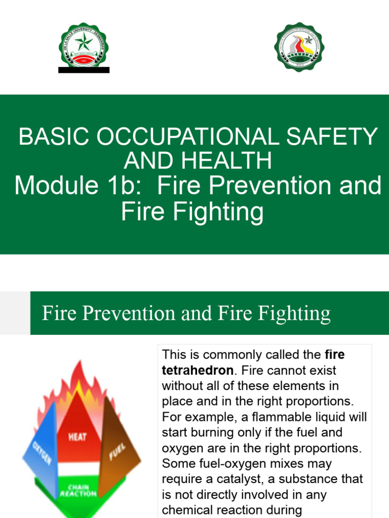 Basic OSH Module 1b Fire Prevention Fire Fighting | Download Free PDF ...